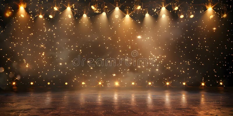 Starlit Stage: Spotlight Illumination Background, Stage Lights and ...