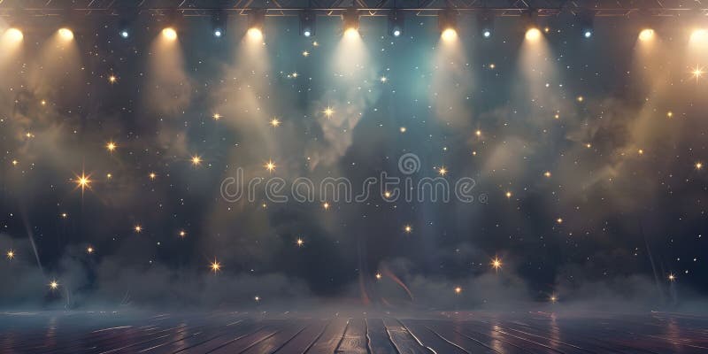 Starlit Stage: Spotlight Illumination Background, Stage Lights and ...