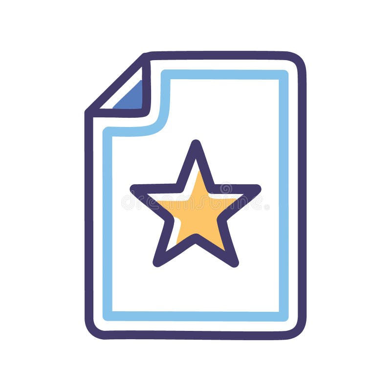 Starred Document. Simple Icon Depicting a Document with a Star ...
