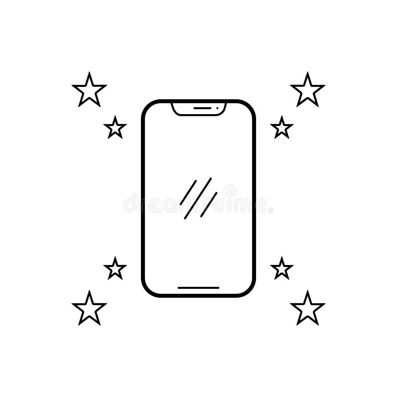 Black Line Icon for Starred, Iphone and Smartphone Stock Vector ...