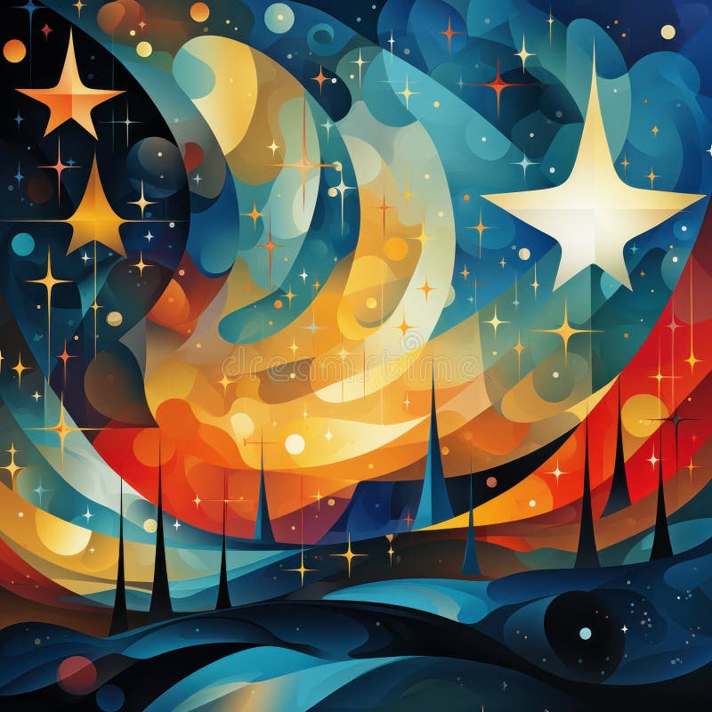 Stellar Abstract Waves. AI Generation Stock Photo - Image of digital ...