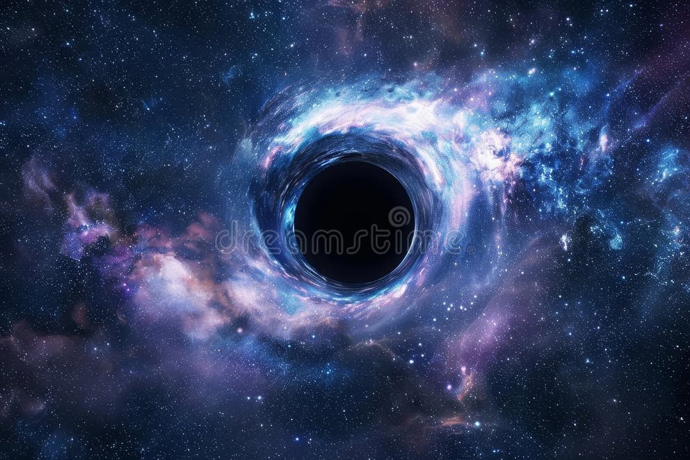 Starry Abstract Space Wallpaper with a Black Hole in the Center Stock ...