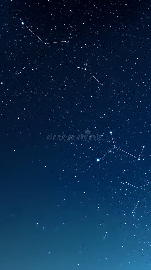 Starry Background with Constellation Map Overlay and Distinct Star ...