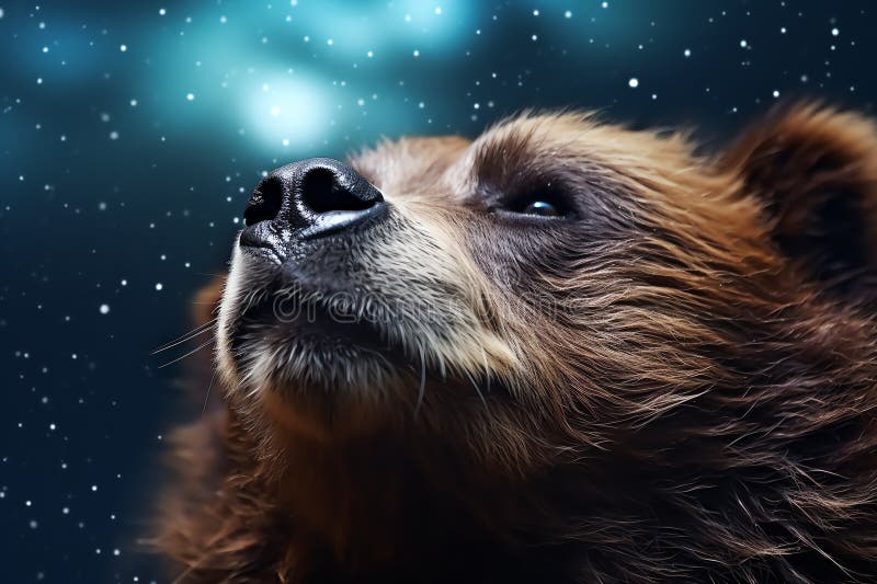 Starry Bear Nose Fantasy Sky Night Gazing Stock Illustration ...