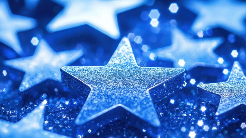 Starry Blue Dream: Celestial Shimmers in Depth Stock Illustration ...