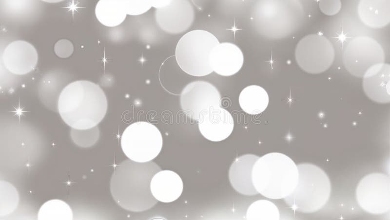 Starry Bokeh Scene with Dreamy Bright Circles on Soft Grey Stock ...