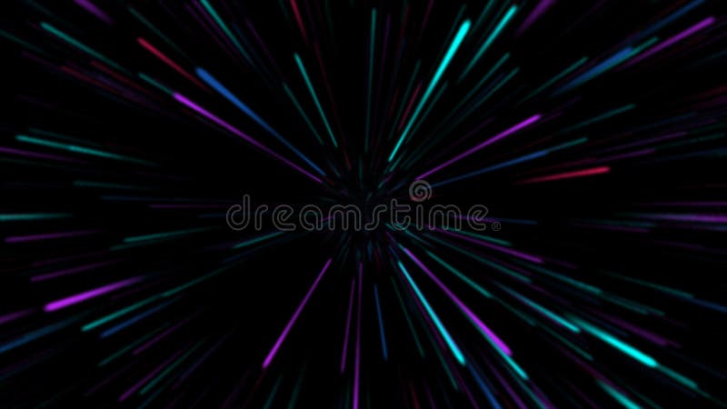 Starry Bright Glowing Lights Flying Extremely Fast Lightspeed through ...