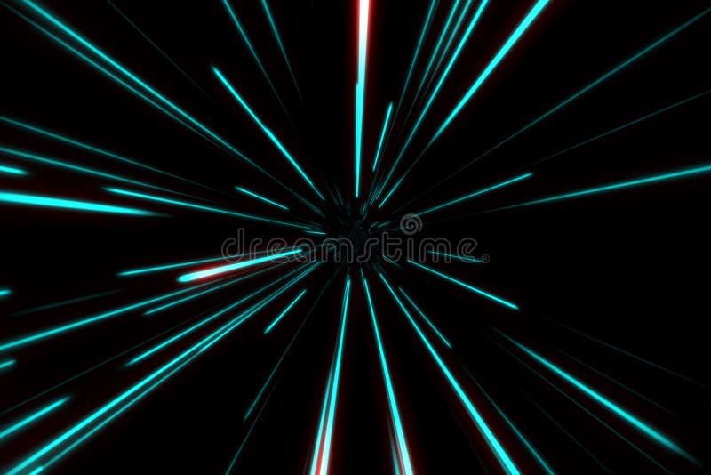 Starry Bright Glowing Lights Flying Extremely Fast Lightspeed through ...