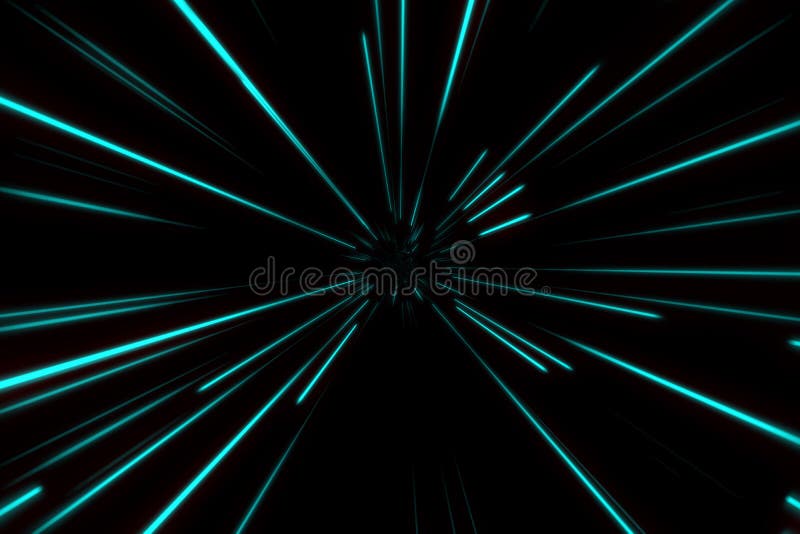 Starry Bright Glowing Lights Flying Extremely Fast Lightspeed through ...