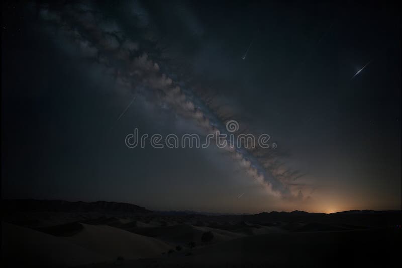 Starry Desert Night a Glimpse into the Infinite Cosmos.AI Generated ...
