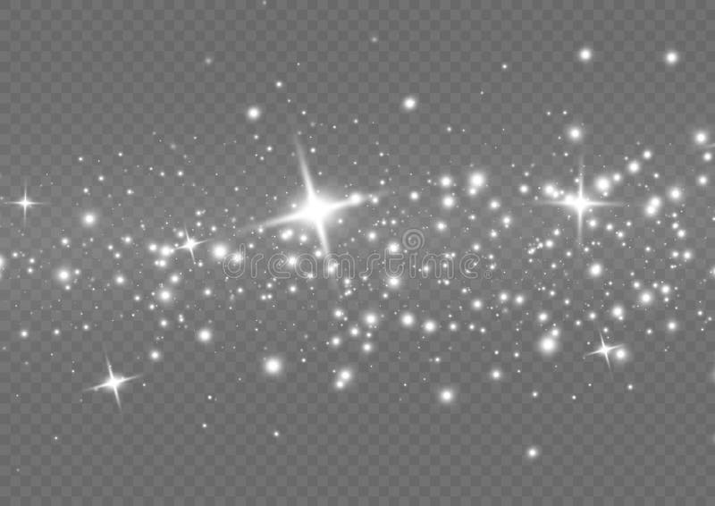 Starry Dust, Flash Light Spark, Sparkle White Star Stock Illustration ...