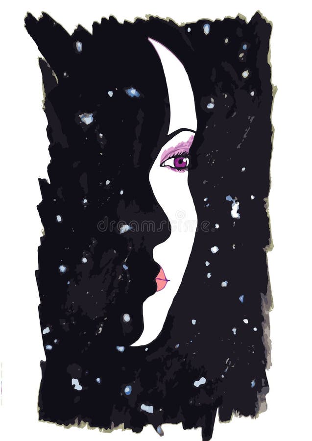 Starry Face stock vector. Illustration of purple, light - 91617700