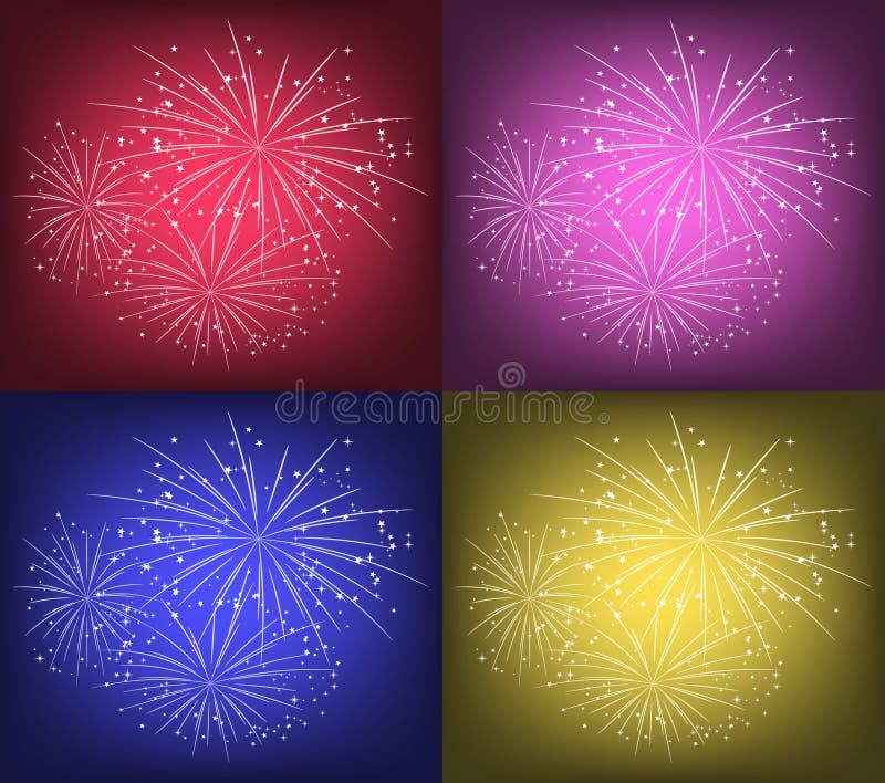 Starry Fireworks in Night Sky Stock Vector - Illustration of festival ...