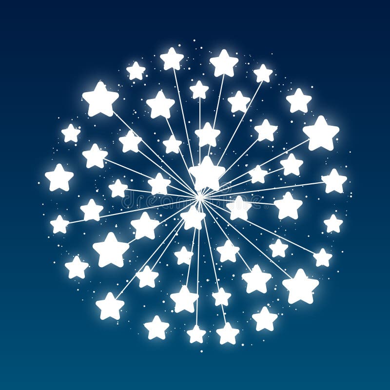 Starry Fireworks in Night Sky Stock Vector - Illustration of festival ...