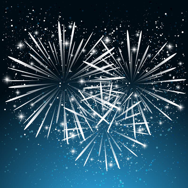 Starry Fireworks in Night Sky Stock Vector - Illustration of festival ...