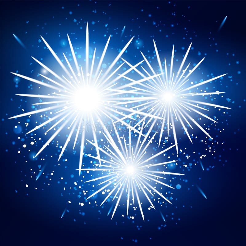 Starry Fireworks in Night Sky Stock Vector - Illustration of festival ...