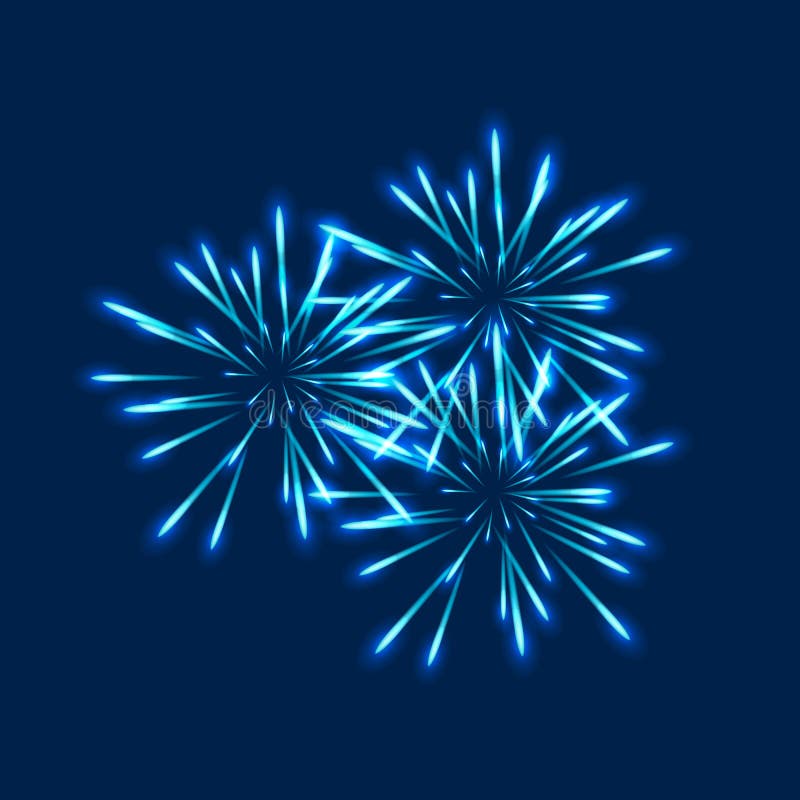 Starry Fireworks on Blue Background Stock Vector - Illustration of ...