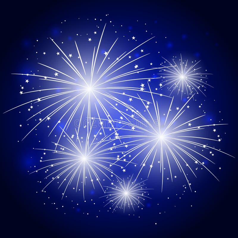 Starry Fireworks in Night Sky Stock Vector - Illustration of festival ...