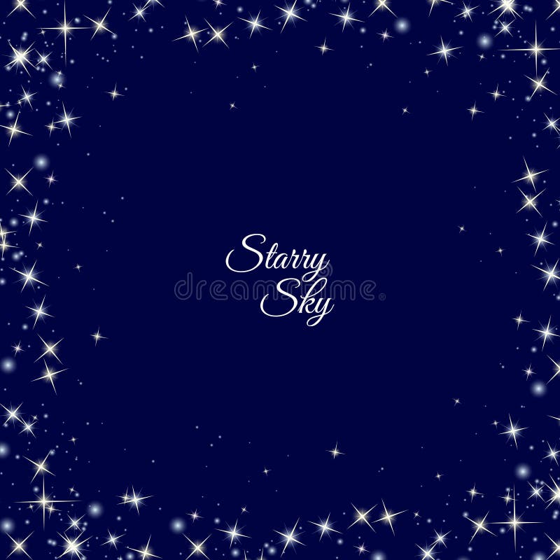 Starry Frame on Dark Blue Background Stock Vector - Illustration of ...