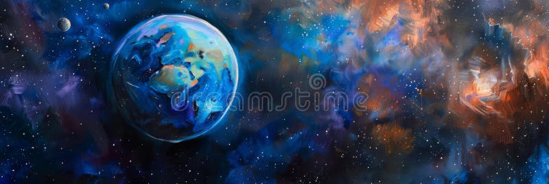 Starry Galaxy and Vibrant Celestial Bodies. Abstract Deep Space ...