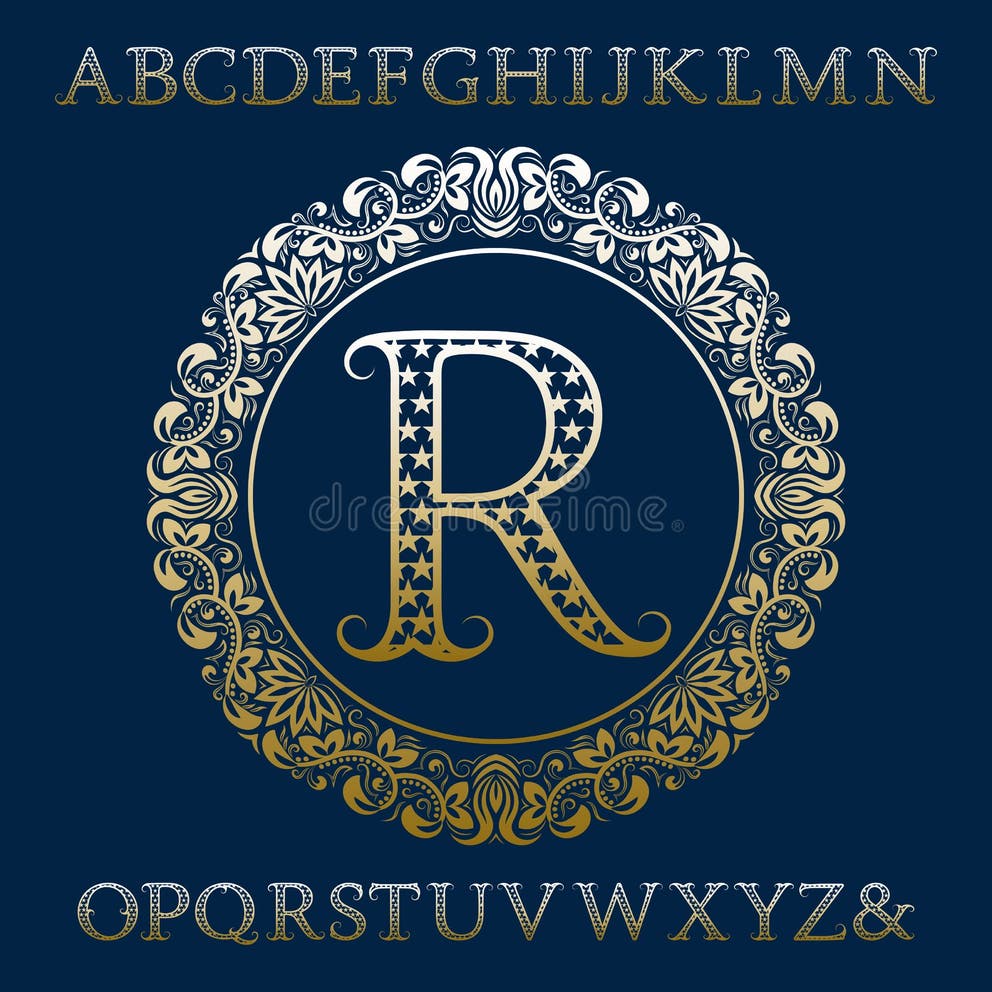 Circle Monogram Font Stock Illustrations – 228,336 Circle Monogram Font ...