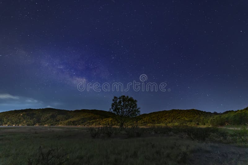 Starry Landscape of Wilderness Stock Image - Image of astronomy ...