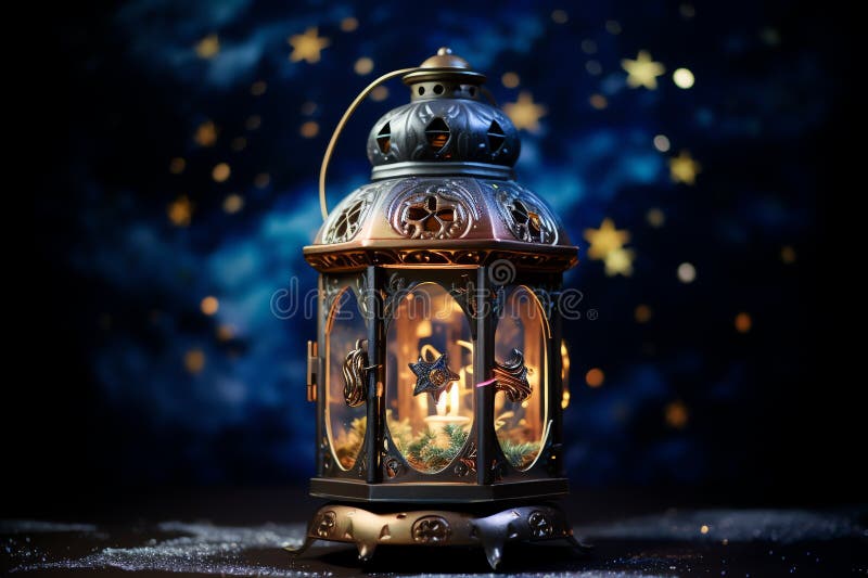 Starry Lantern Fantasy Sky Night Gazing Stock Illustration ...