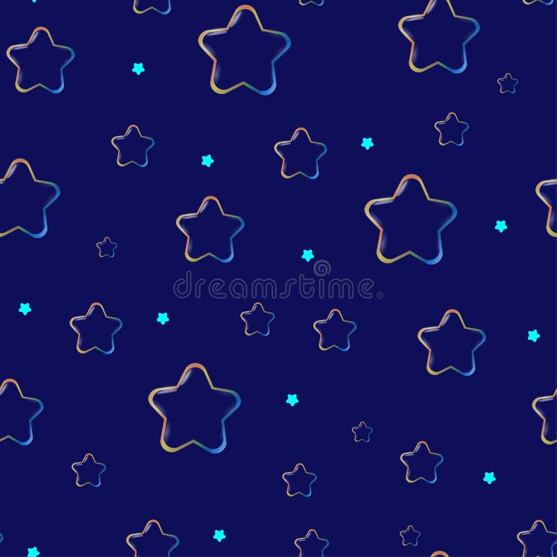 Starry Night Abstract Background. Seamless Pattern with Many Outline ...