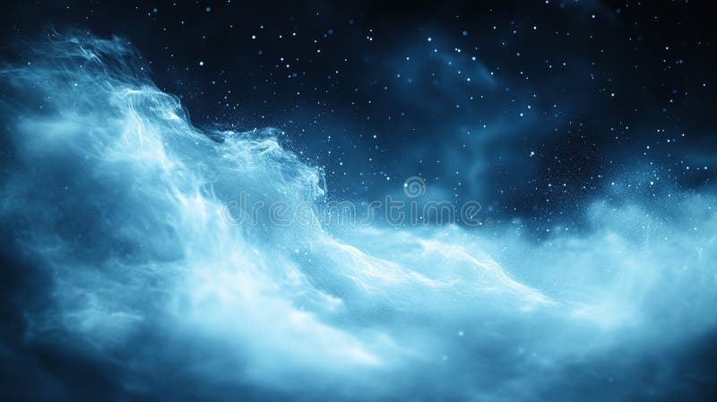 Starry Night Cloudscape, Cosmic Storm, Nebula, Space Stock Illustration ...
