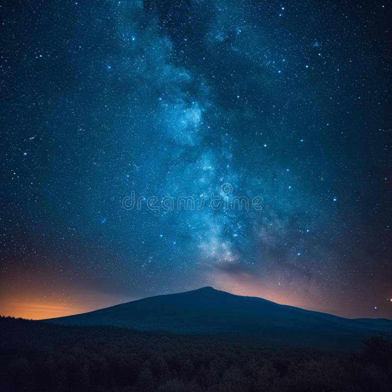Starry Night Creates a Mesmerizing Scene in the Expansive Sky Stock ...