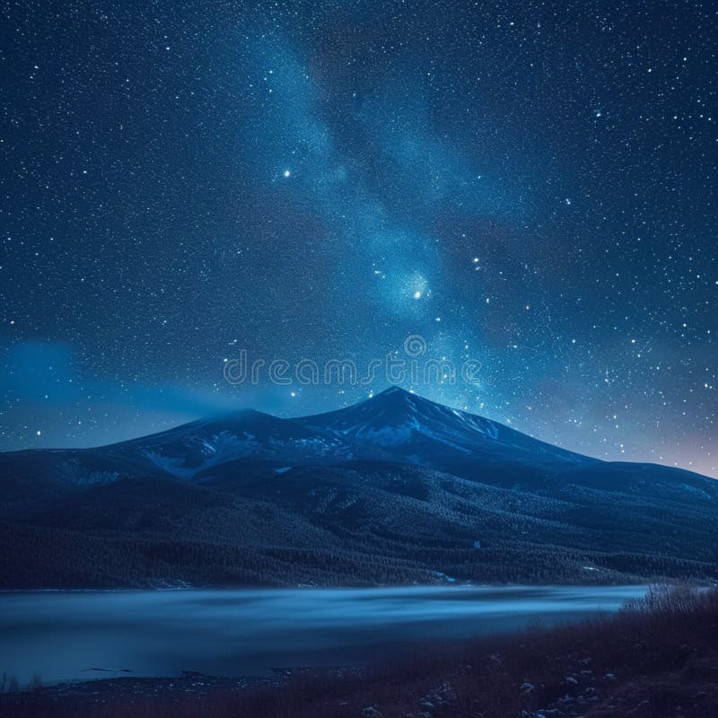 Starry Night Creates a Mesmerizing Scene in the Expansive Sky Stock ...