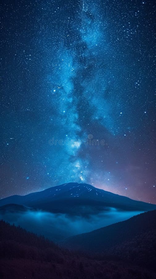 Starry Night Creates a Mesmerizing Scene in the Expansive Sky Stock ...