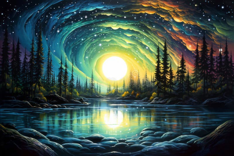 A Starry Night Filled with Cosmic Marvels Stock Illustration ...