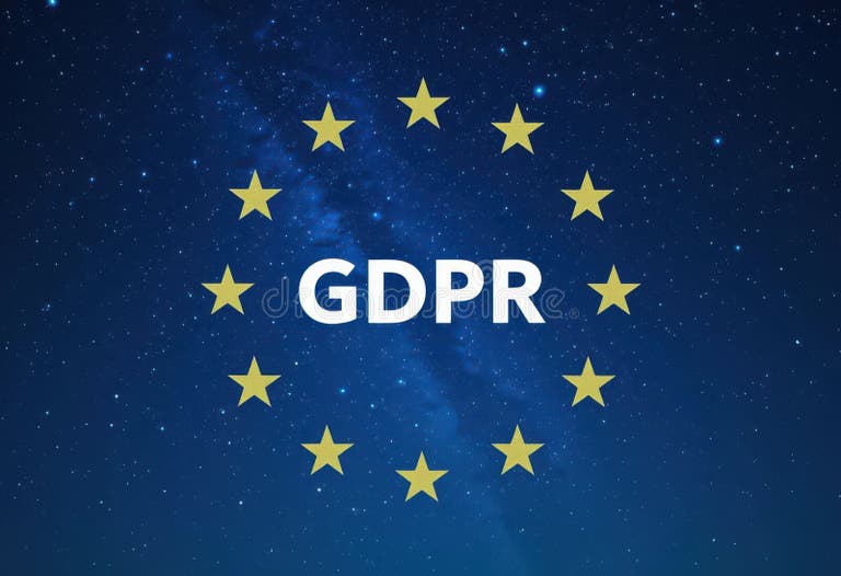 Starry Night GDPR Dark Blue Sky, Starry Circle, White Acronym ...