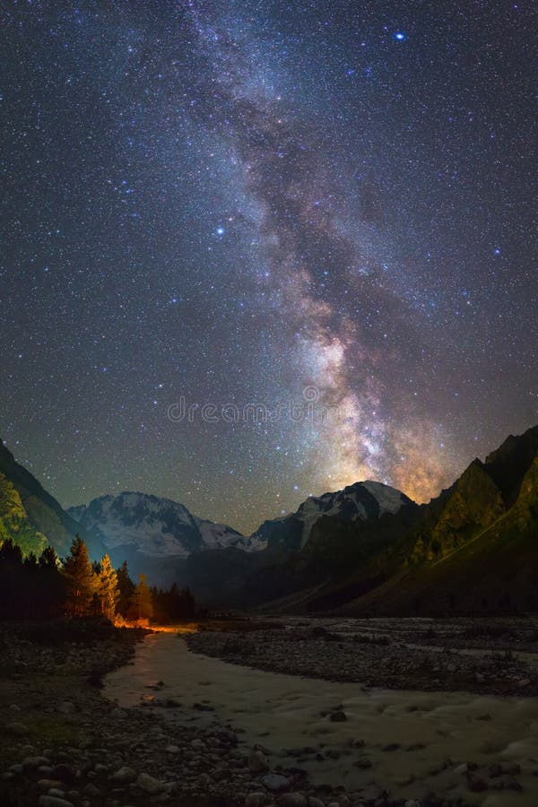 Starry night landscape stock image. Image of landscape - 57070821