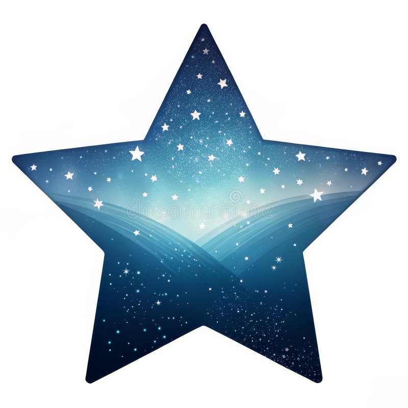 Starry Night Landscape in Star Shape, Digital Art, Night Sky Star ...