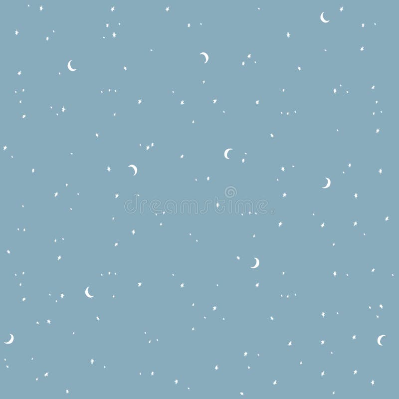 Starry Night and Moons Seamless Pattern Design Stock Illustration ...