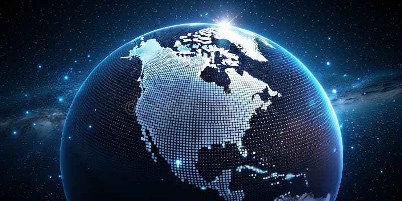 A Starry Night Over Canada Abstract Digital Halftone Map of Canada Long ...