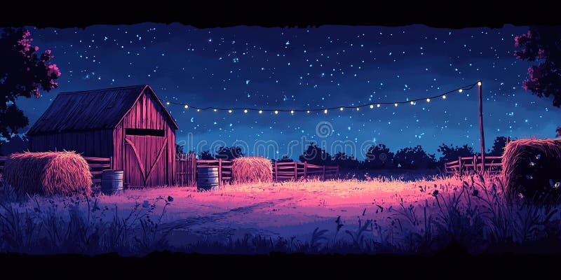 Starry Sky Over Bales Hay Stock Photos - Free & Royalty-Free Stock ...