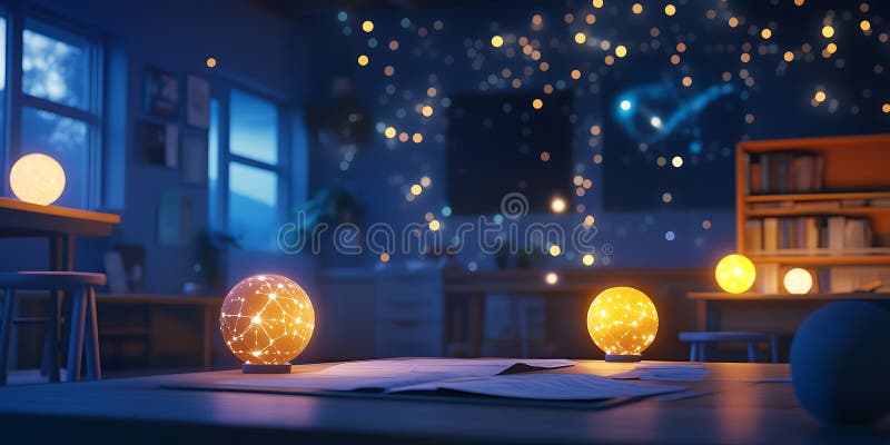 Starry Night Room Decor Cozy Ambiance Background Wallpaper Stock ...