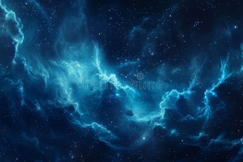 Starry Night Sky with Blue Color. Generative AI. Stock Illustration ...