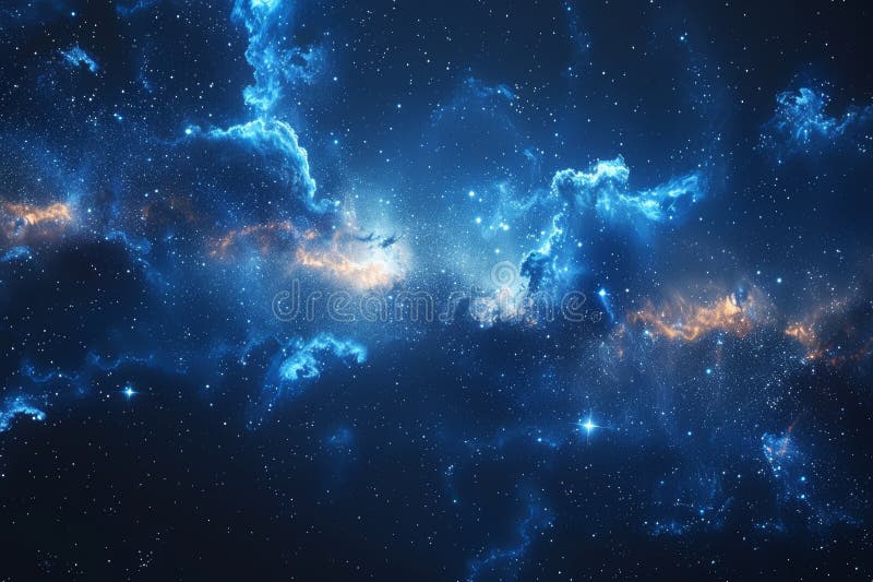 Starry Night Sky with Blue Color. Generative AI. Stock Illustration ...