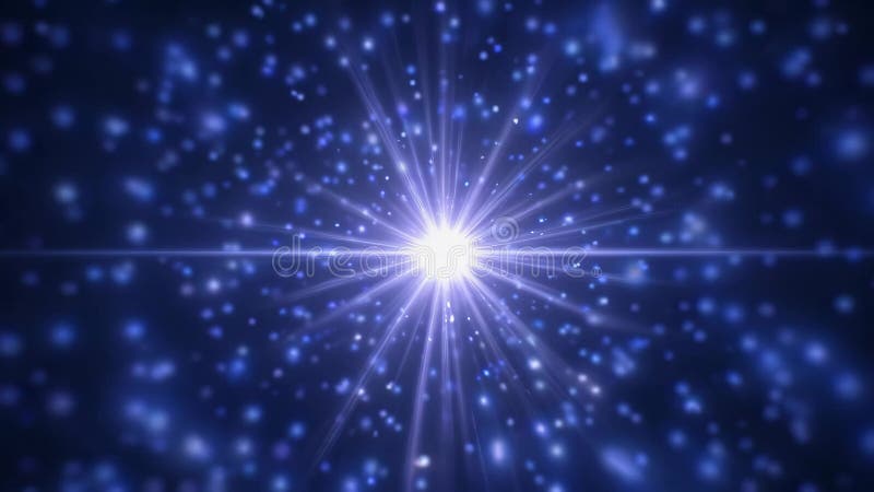 Starry Night Sky with Bright Glowing Starburst in Deep Space, Cosmic ...