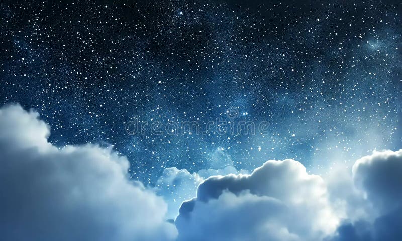 Starry Night Sky, Clouds, Cosmic, Celestial Stock Video - Video of ...