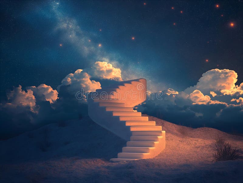 Starry Night Sky, Clouds, Surreal Landscape, Celestial Scene Stock ...