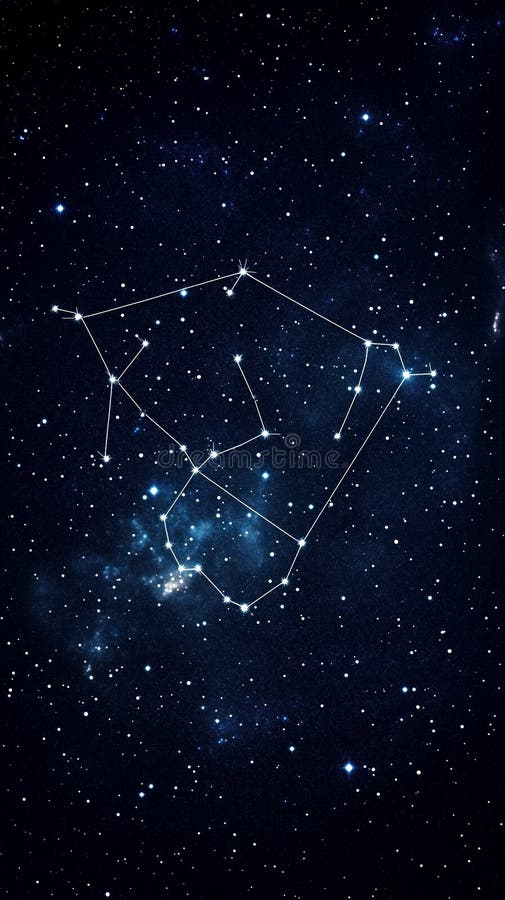 Starry Night Sky with Constellation Patterns and Distant Galaxies ...