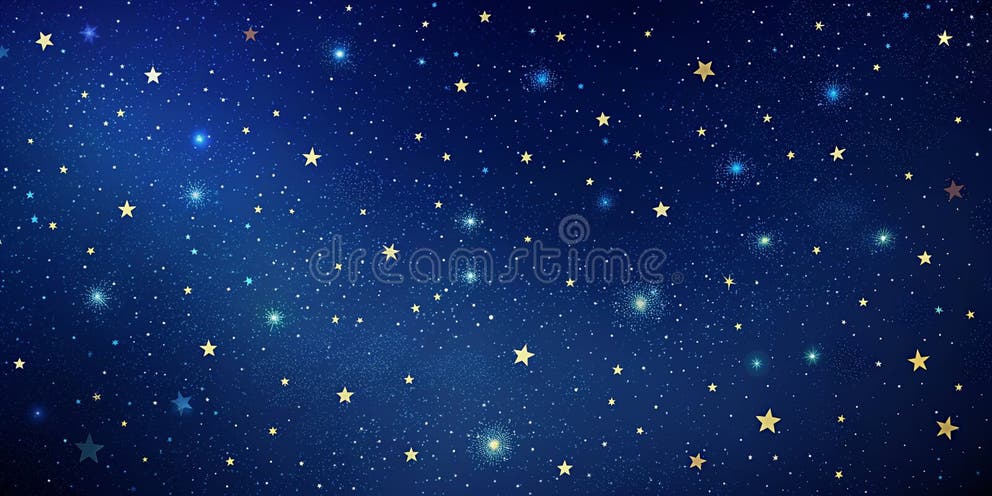 Starry Night Sky on Dark Blue Background. High Resolution Trendy ...