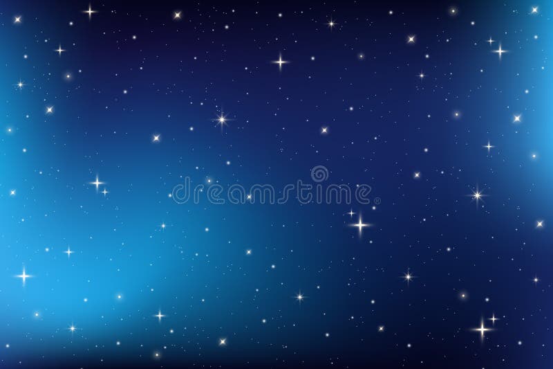 Starry Night Sky. Dark Blue Space. Vector Magic Universe Illustration ...