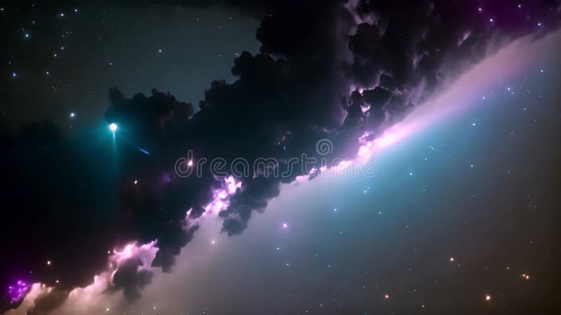 Starry Night Sky: Dark Clouds in Outer Space Looped Video Loop Stock ...