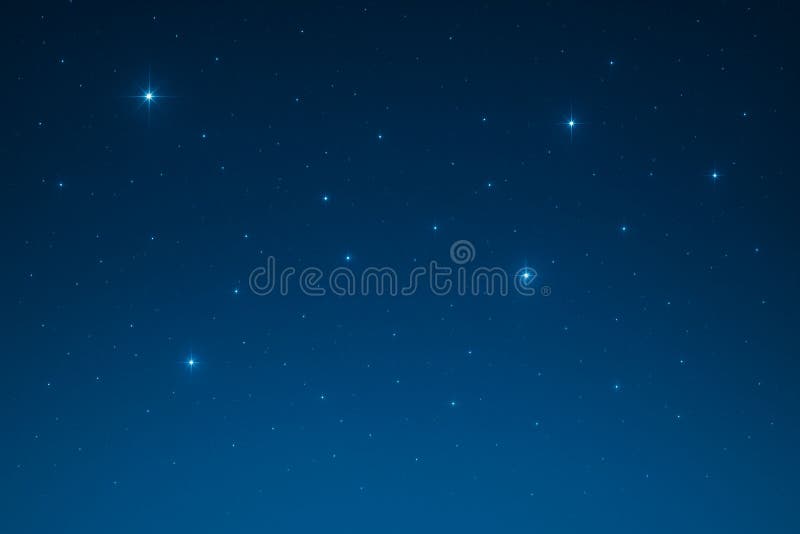 Starry Night Sky Digital Illustration with Glowing Celestial Bodies and ...